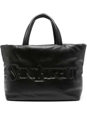Saint Laurent Logo-debossed Leather Tote Bag