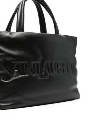 Saint Laurent Logo-debossed Leather Tote Bag