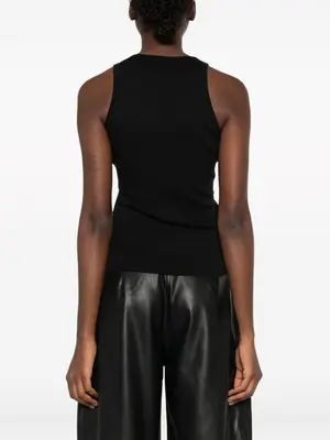 Coperni Metal-embellished Cotton Tank Top - Black