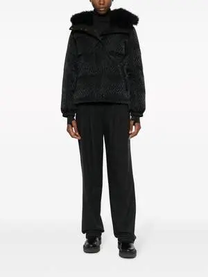 YVES SALOMON Monogram-pattern Hooded Down Jacket