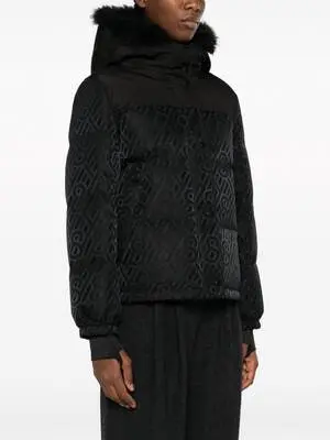 YVES SALOMON Monogram-pattern Hooded Down Jacket