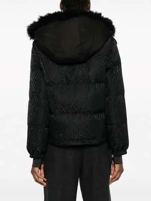 YVES SALOMON Monogram-pattern Hooded Down Jacket