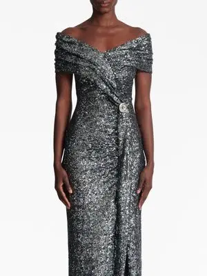 Balmain Sequin-embellished Gown