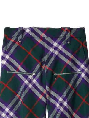 Burberry Plaid Wool Trousers - Green