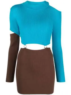 Andersson Bell Cut-out Two-tone Dress