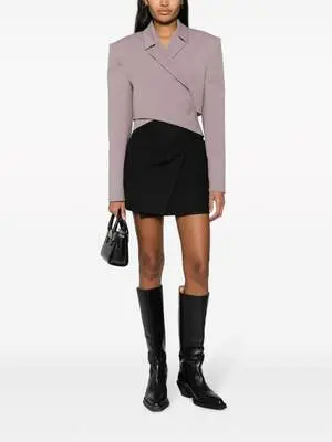 SSHEENA Wrap-design Cropped Blazer - Purple