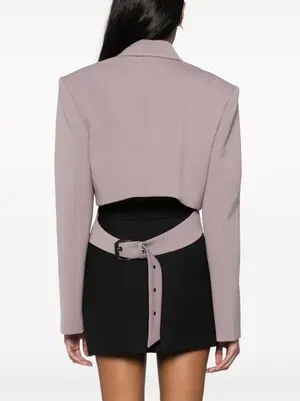 SSHEENA Wrap-design Cropped Blazer - Purple