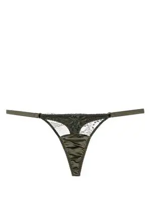 FLEUR OF ENGLAND Ingrid Silk Thong - Green
