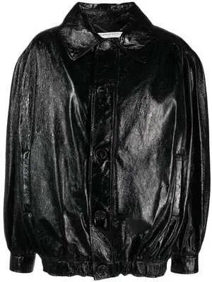 Alessandra Rich Patent-goatskin Bomber Jacket
