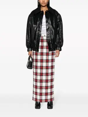 Alessandra Rich Patent-goatskin Bomber Jacket