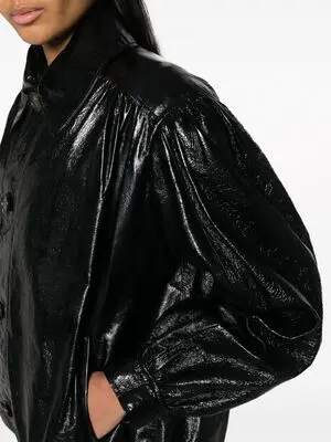 Alessandra Rich Patent-goatskin Bomber Jacket