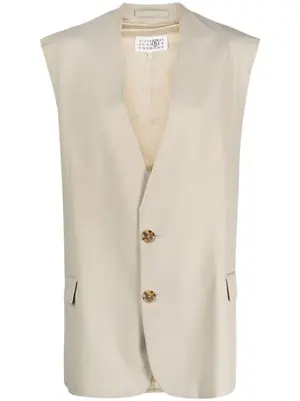 MAISON MARGIELA Single-breasted Tailored Vest - Neutrals