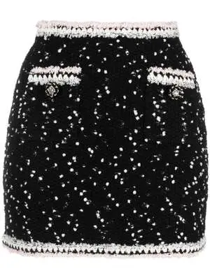 SELF-PORTRAIT Knit Mini Skirt - Black