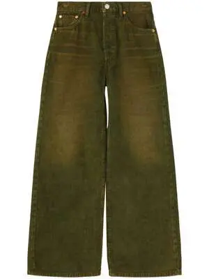 RE/DONE High-rise Wide-leg Jeans - Green