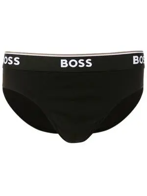 BOSS Stripe-trim Briefs - Grey