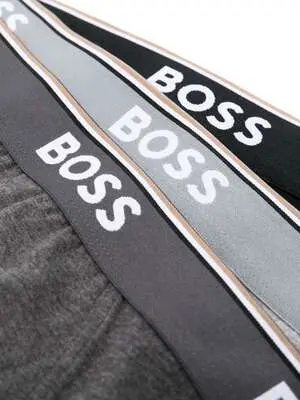 BOSS Stripe-trim Briefs - Grey
