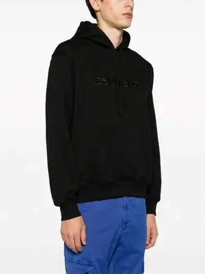 Carhartt Work In Progress Logo-embroidered Hoodie - Black