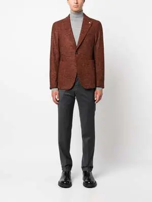 MANUEL RITZ Enamel-detail Single-breasted Blazer - Orange