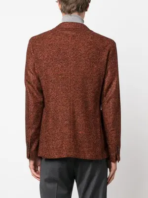 MANUEL RITZ Enamel-detail Single-breasted Blazer - Orange