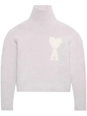 Ami Cloudy Wool De Coeur Jumper - Purple