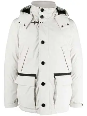 FAY Caban Piuma Hooded Jacket - Neutrals