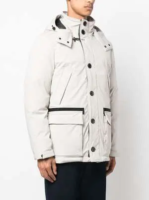 FAY Caban Piuma Hooded Jacket - Neutrals