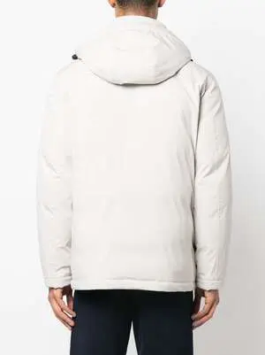 FAY Caban Piuma Hooded Jacket - Neutrals