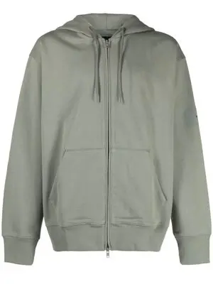 Y3 Zip-up Organic Cotton Hoodie - Green