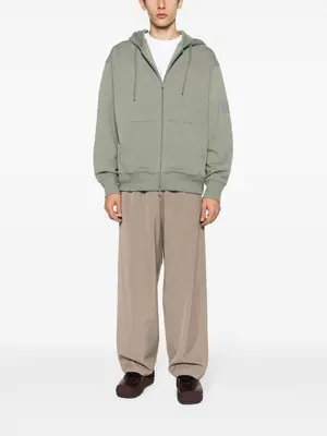 Y3 Zip-up Organic Cotton Hoodie - Green
