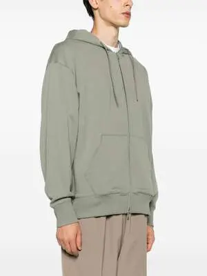 Y3 Zip-up Organic Cotton Hoodie - Green