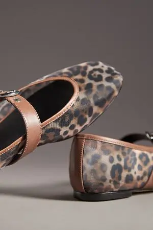 REFORMATION Bethany Flats - Leopard Mesh