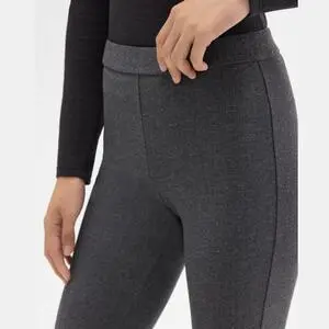 Theory High-waist Legging In Stretch Flannel - Charcoal Melange