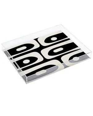 DENY DESIGNS Deny Designs Kierkegaard Design Studio Mid Century Modern Piquet Acrylic Tray - Black