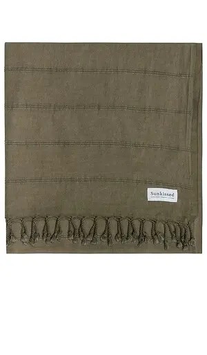 SUNKISSED Sand Free Beach Towel In Olive - Capri