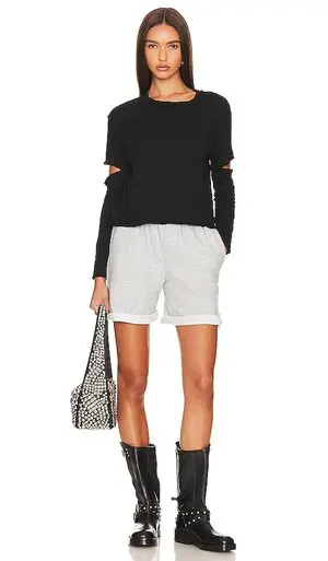 BOBI Elbow Cut Long Sleeve Top