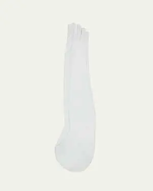 JIL SANDER Patent Leather Shoulder Gloves Porcelain