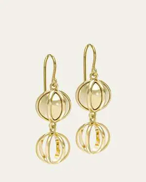 L. KLEIN Prisma 18k Yellow Drop Earrings - Gold