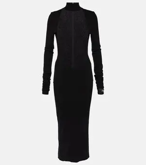 Dolce & Gabbana Chantilly Lace And Jersey Midi Dress
