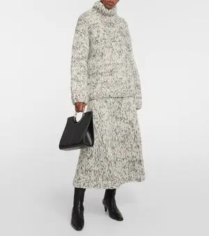 JOSEPH Wool-blend Midi Skirt