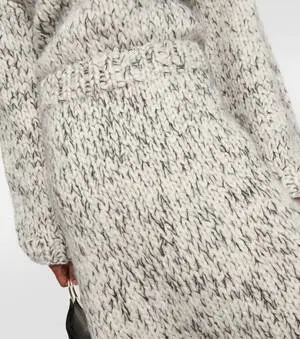 JOSEPH Wool-blend Midi Skirt