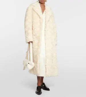 JIL SANDER Faux Fur Overcoat