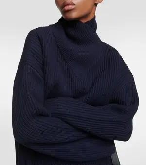 TOTEME Ribbed-knit Wool Turtleneck Sweater
