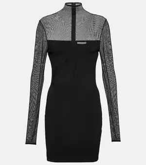 NENSI DOJAKA Mesh And Jersey Minidress