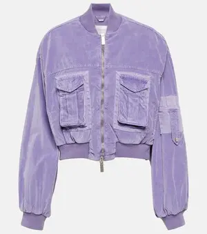 Blumarine Velvet Bomber Jacket - Purple