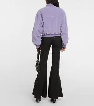 Blumarine Velvet Bomber Jacket - Purple