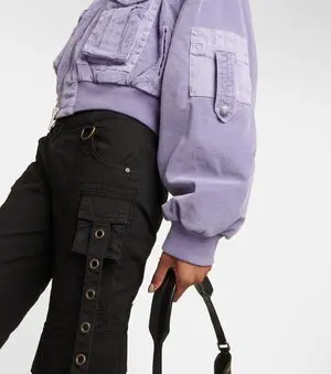 Blumarine Velvet Bomber Jacket - Purple