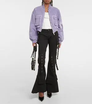 Blumarine Velvet Bomber Jacket - Purple
