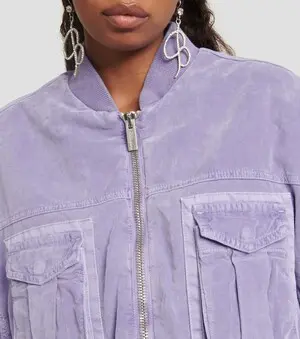 Blumarine Velvet Bomber Jacket - Purple