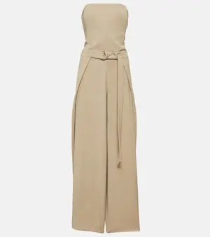Ami Ami Paris Strapless Jumpsuit Brown