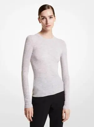 Michael Kors Michael Kors Collection Hutton Featherweight Cashmere Sweater Grey